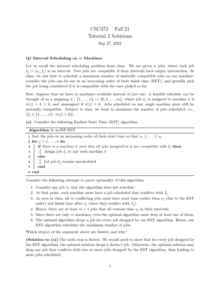 Tutorial2 Solutions 373 Pdf Algorithms Computer Science 1285