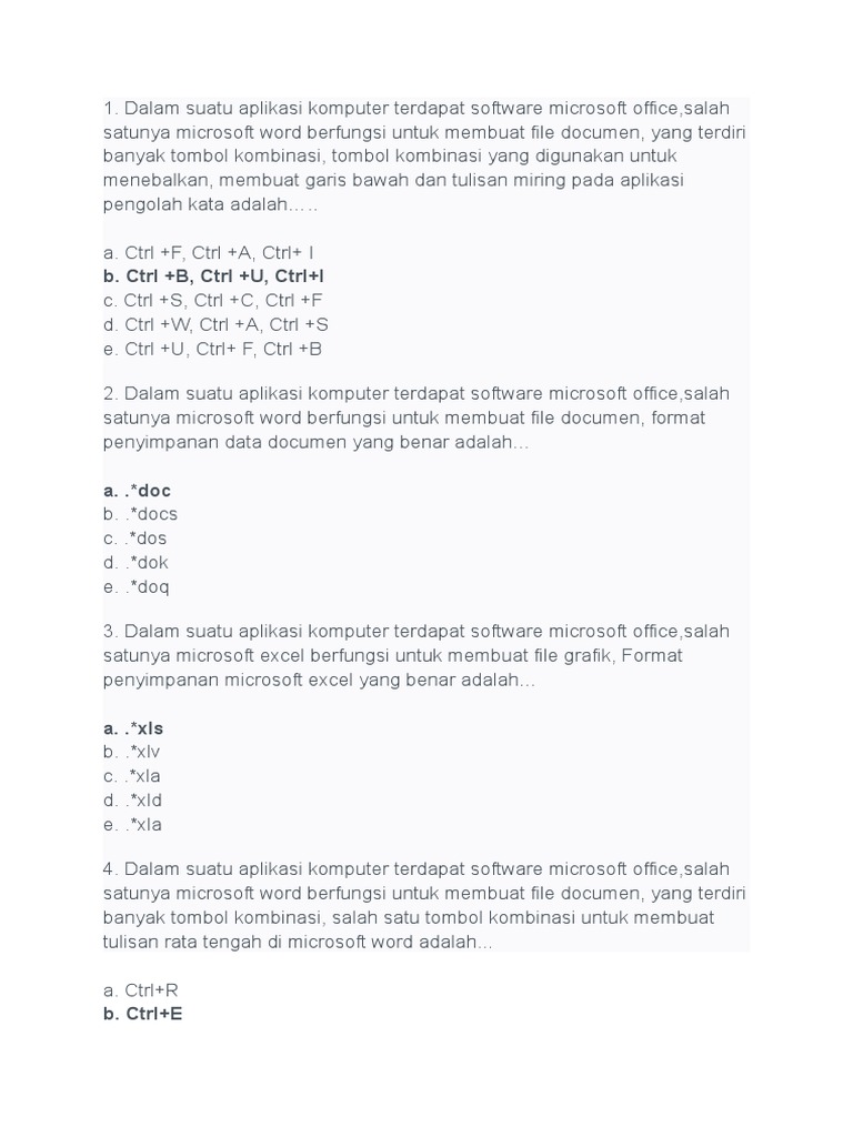 Soal SIMDIG Kelas 1.4 | PDF | Komputer