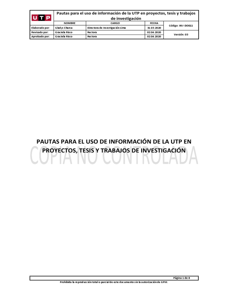 4 Pautas - para - El - Uso - de - Informacion - de - La - UTP - en ...
