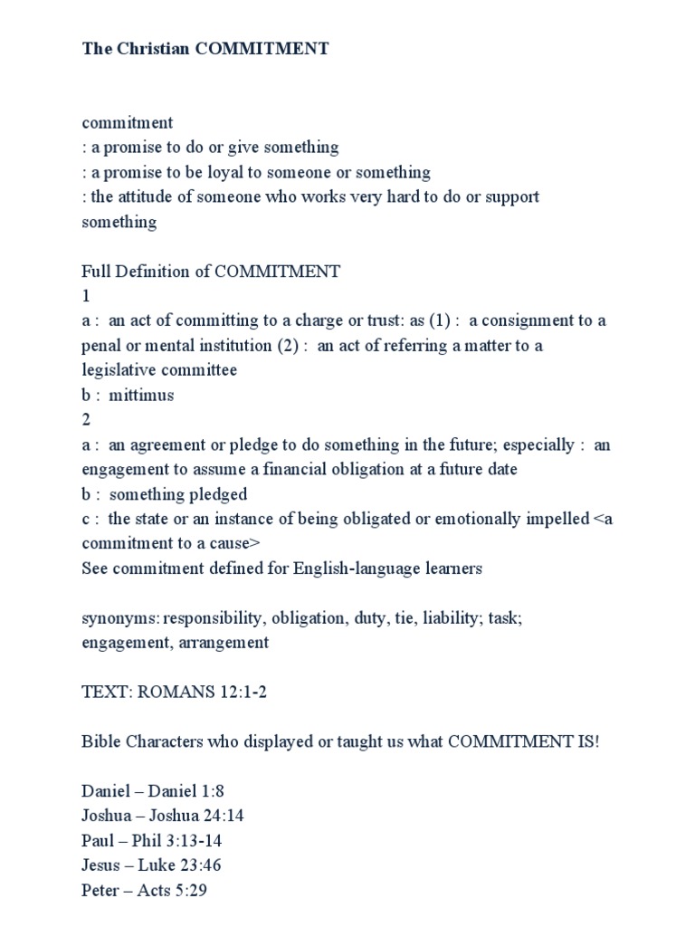 The Christian COMMITMENT | PDF | Salvation | Epistle To The Romans