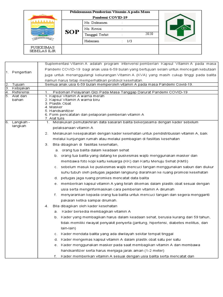 Sop Vit.a Pandemi | PDF