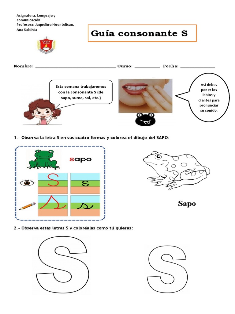 Guía de la consonante S en 4 formas | PDF | Lingüística