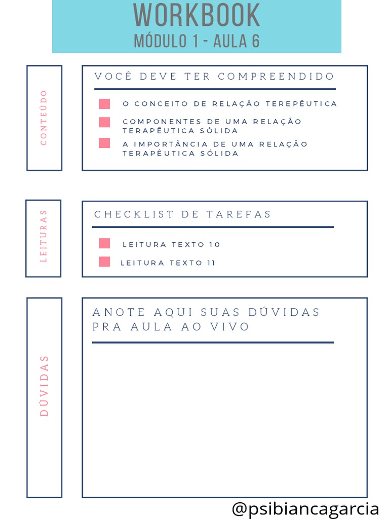Workbook Do Módulo 1 Aula 6 | PDF
