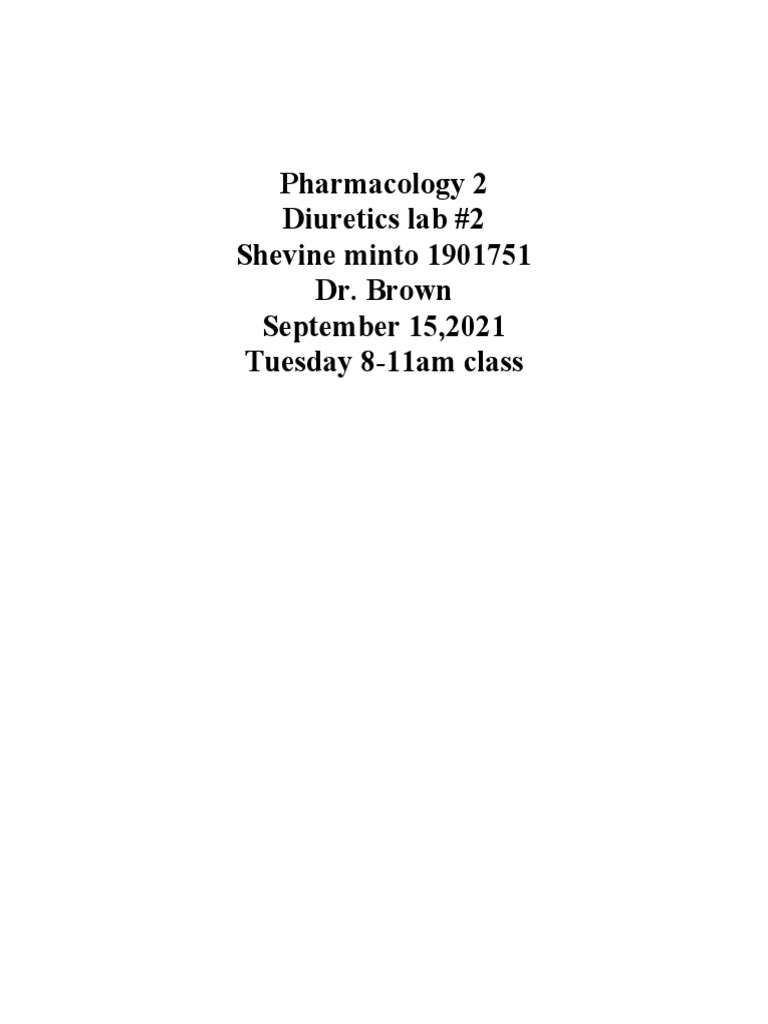 Pharmacology 2 Lab 2 | PDF | Drugs | Medical Specialties