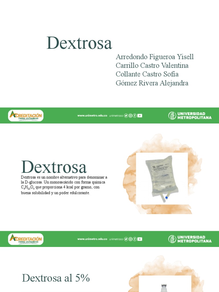 Dextrosa | PDF | Glucosa | Farmacocinética