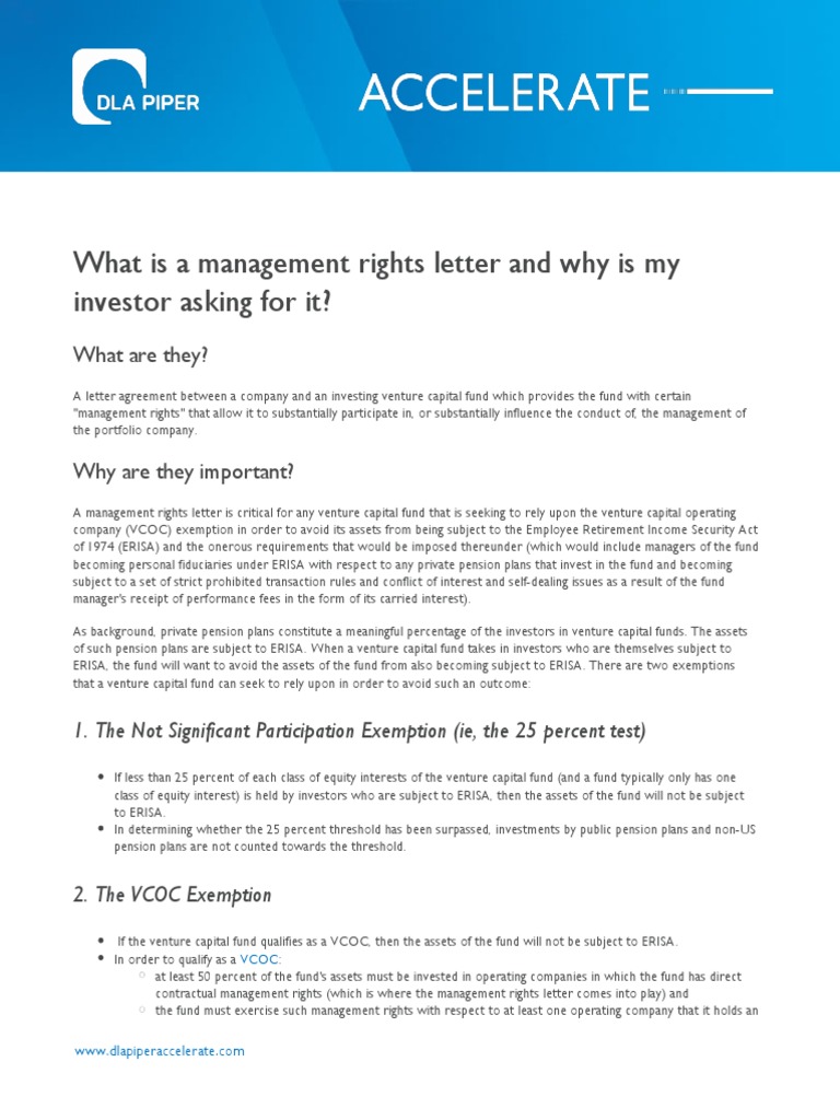 What Is A Management Rights Letter and Why Is My Investor Asking For It ...