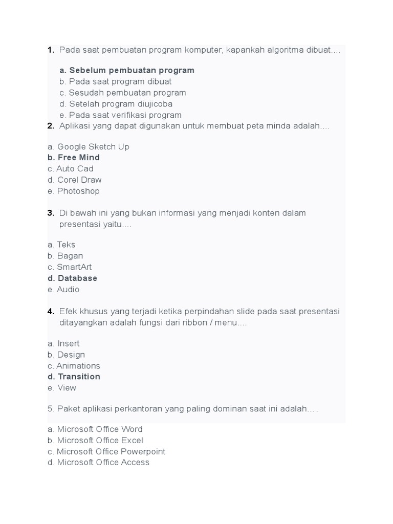 Soal SIMDIG Kelas 2.1 | PDF | Komputer