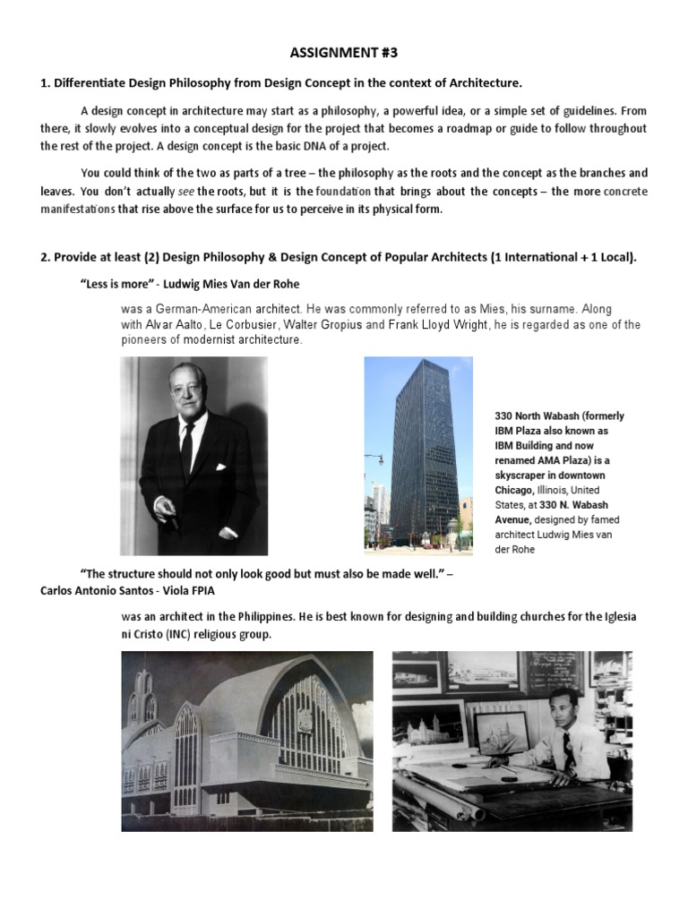 Assignment #3: 1. Differentiate Design Philosophy From Design Concept ...