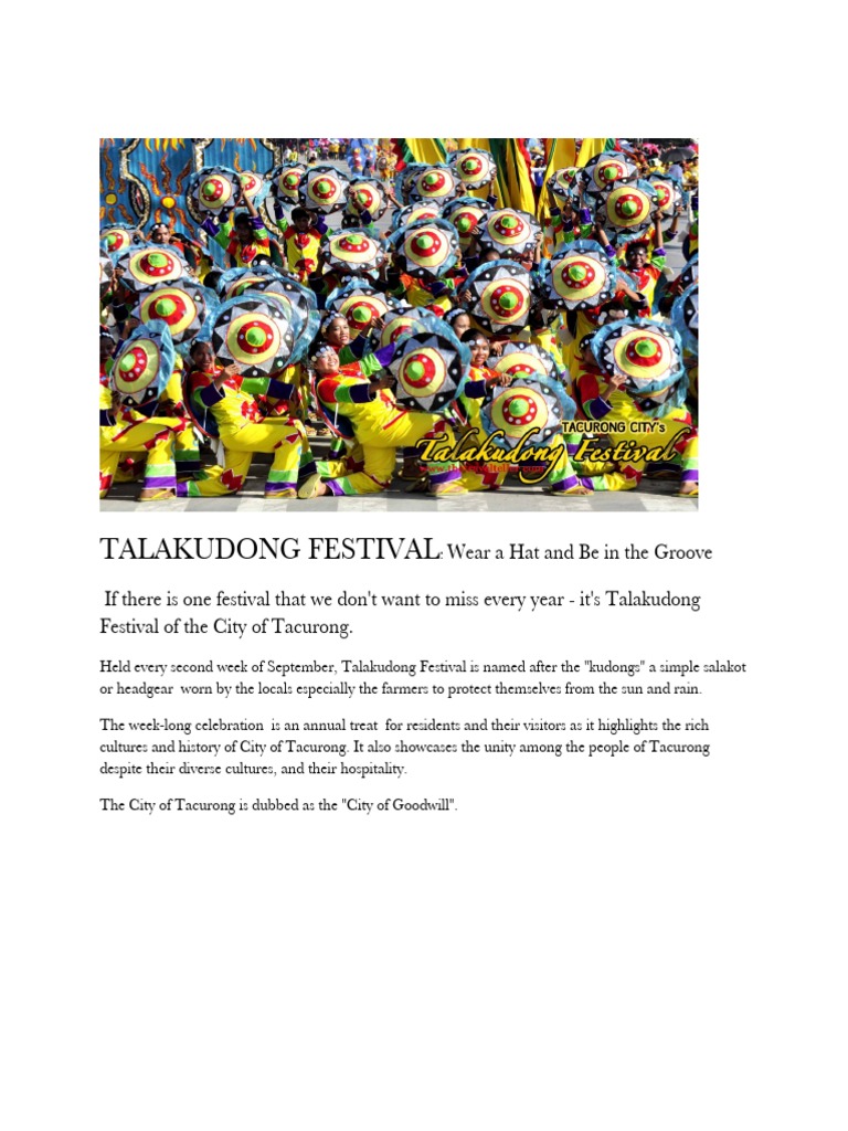 Talakudong Festival: Culture and Unity | PDF