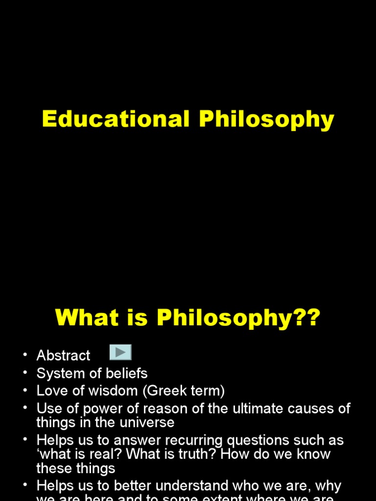 01 Introduction To Philosophy of Education | PDF | Philosophy Of ...