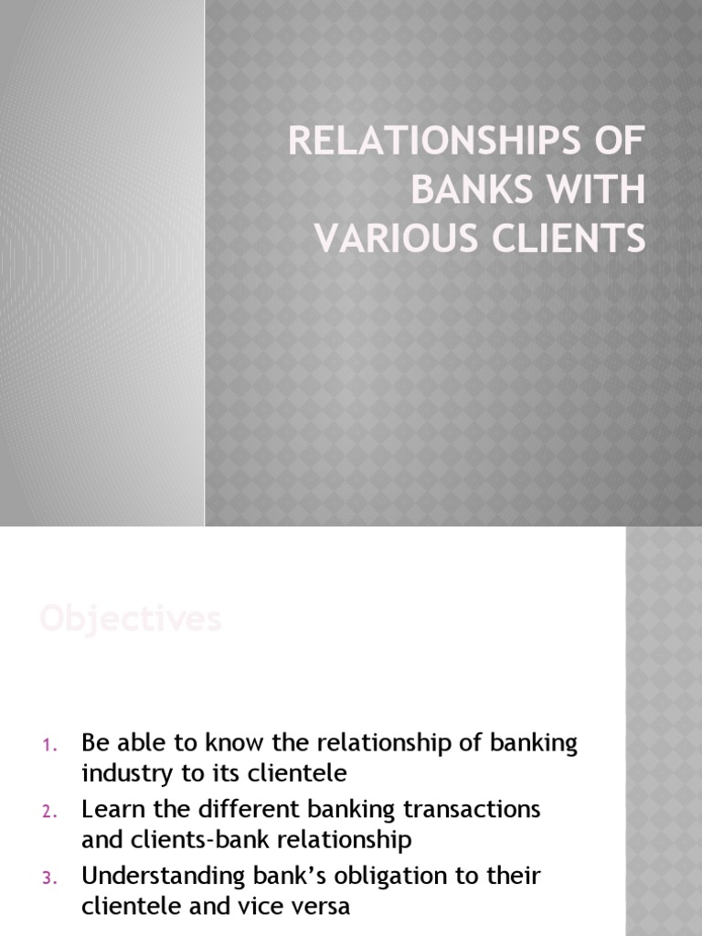 Banker-Customer Relationship Overview | PDF
