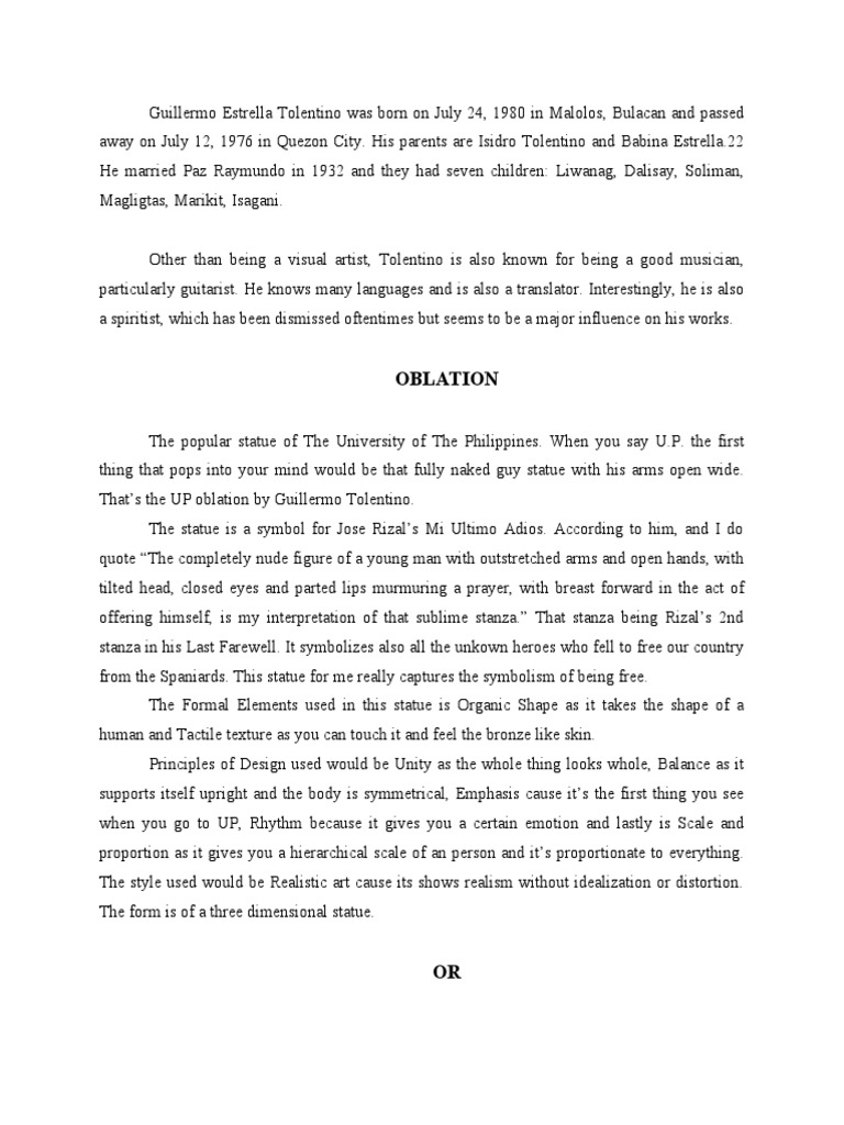 Oblation | Download Free PDF | Philippines