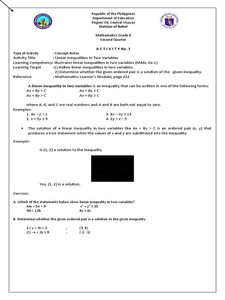 Math 8 DLP 2nd Quarter | PDF | Function (Mathematics) | Equations