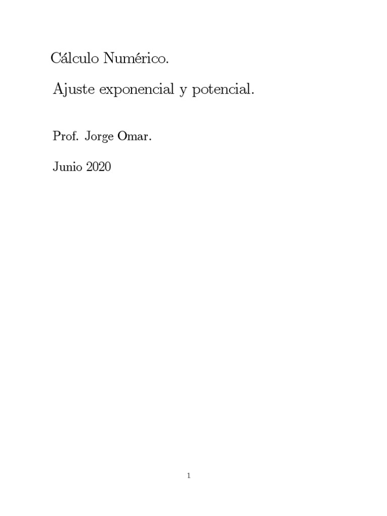 Ajustes Exponencial y Potencial | PDF | Análisis | Algoritmos