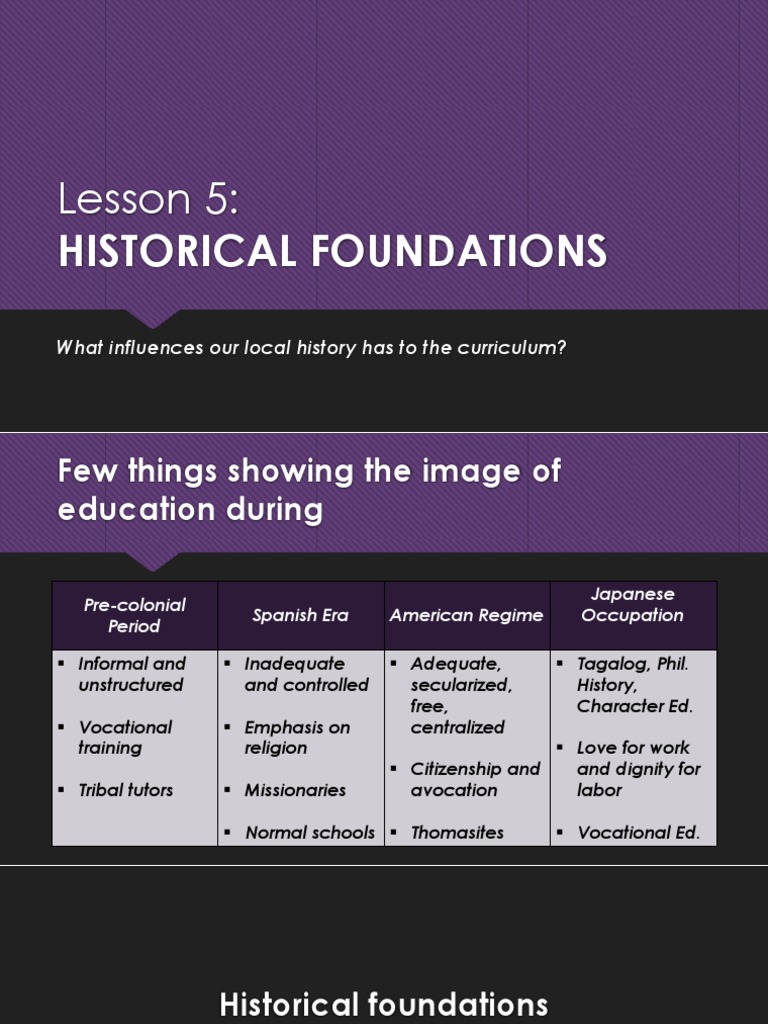 Lesson 5:: Historical Foundations | PDF | Social Science | General Fiction