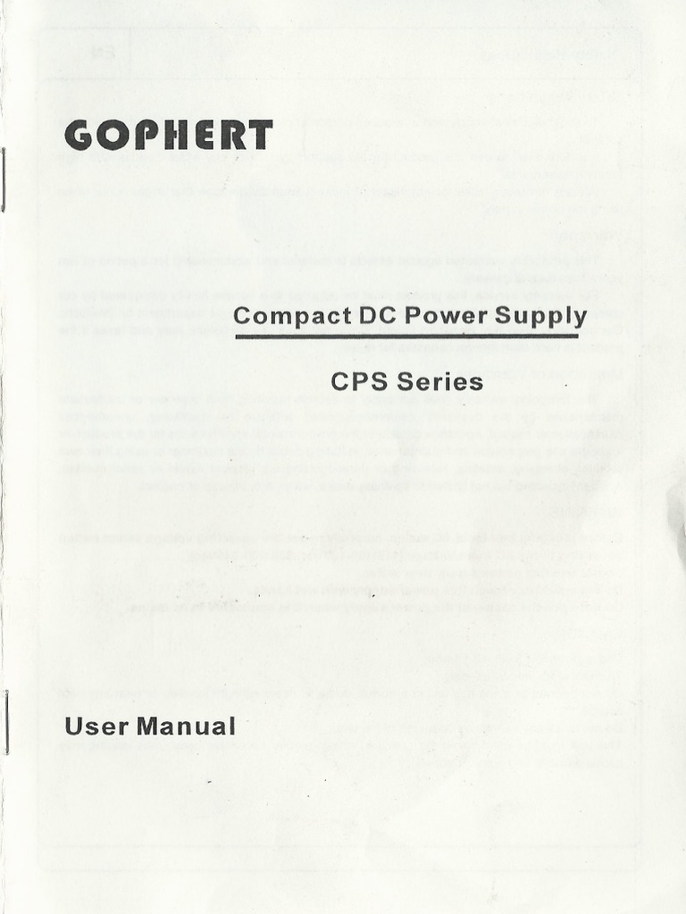 Manual CPS 3010 | PDF