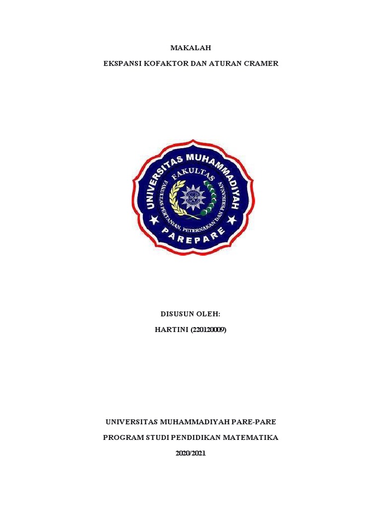 Ekspansi Kofaktor dan Aturan Cramer 3x3 | PDF