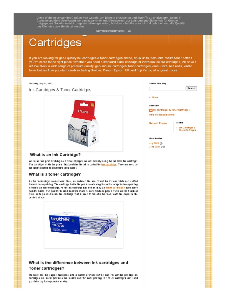 Ink Cartridges Toner Cartridges | PDF | Printer (Computing) | Office ...
