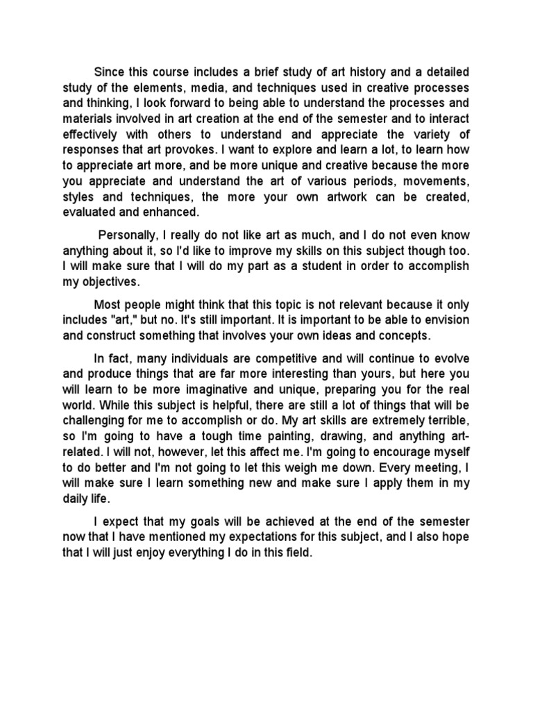 Expectations in Art Appreciation | PDF