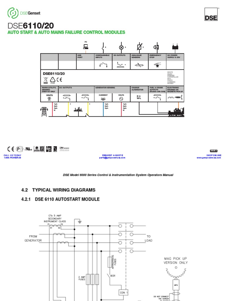 Deep Sea Controller 6110 Drawing | PDF | Electric Power | Electronics