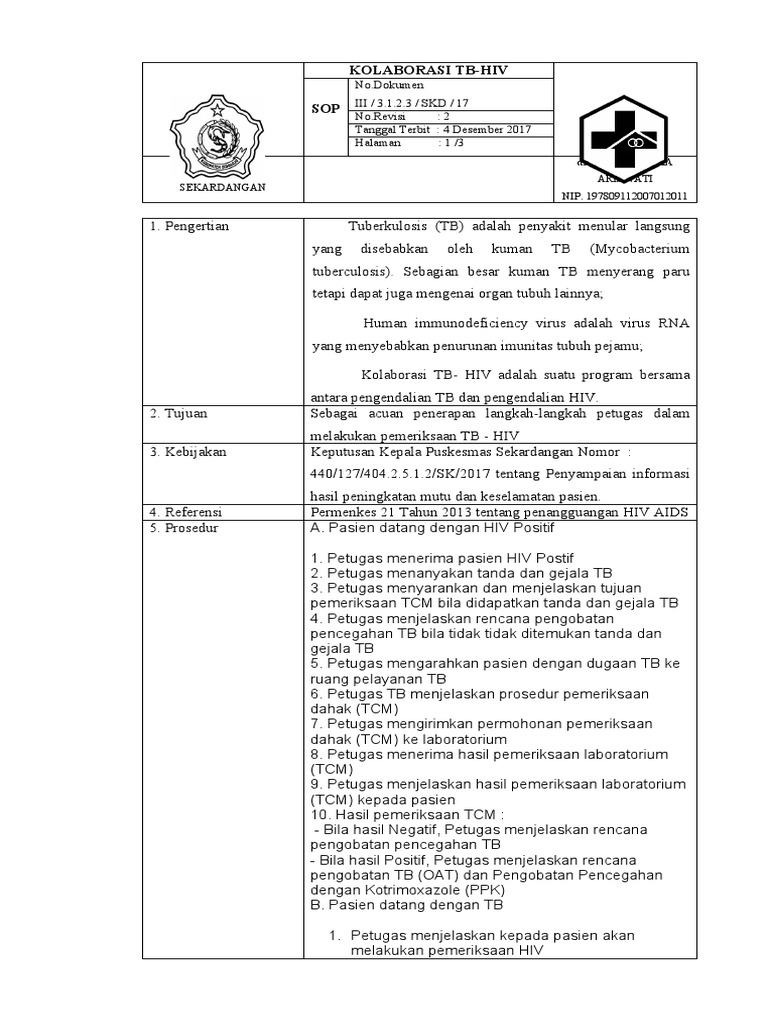 SOP TB Hiv | PDF