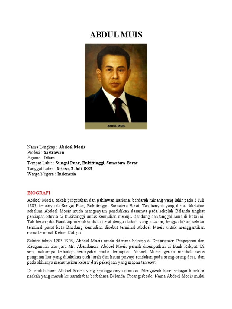 Abdul Muis | PDF