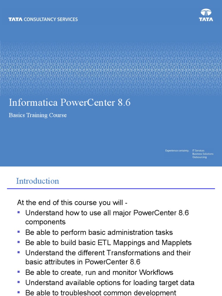 Informatica Powercenter 8.6: Basics Training Course | PDF | Databases ...