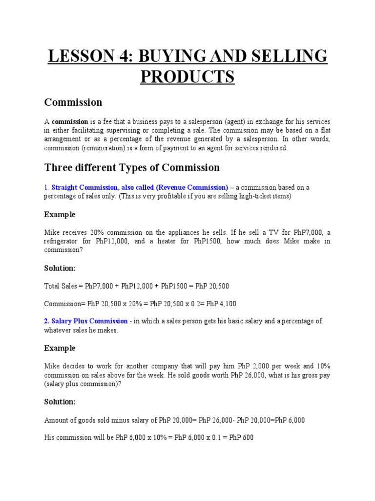 Commission Structures in Sales | PDF | Payments | Finance & Money ...