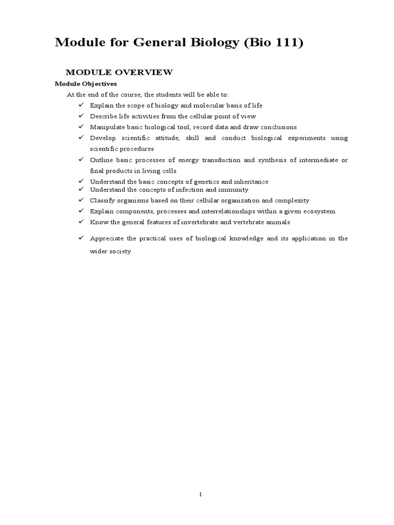 General Biology Module Overview | PDF | Endoplasmic Reticulum ...