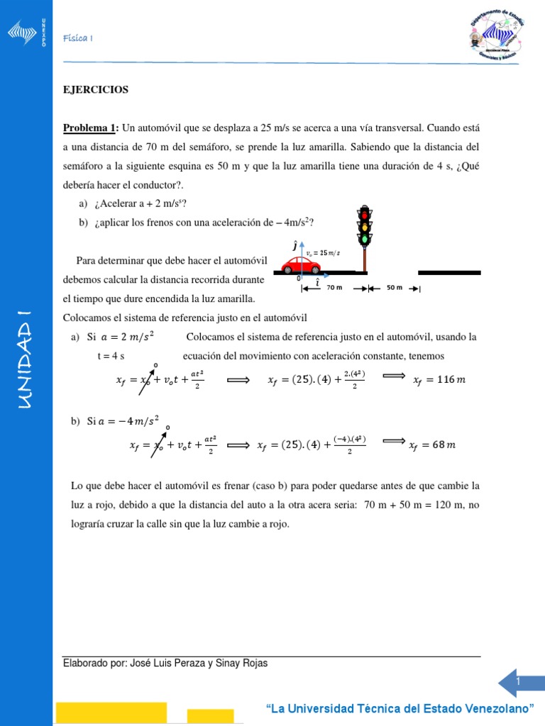 Ejercicio de Cinematica 1D | PDF | Velocidad | Mecánica