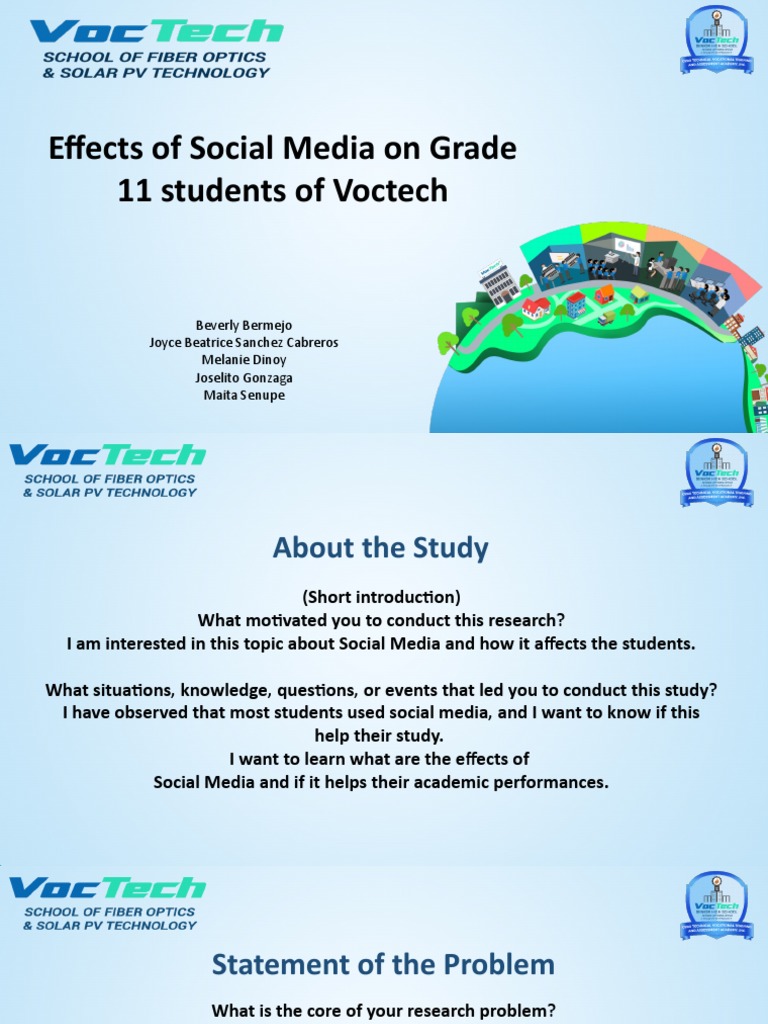 Effects of Social Media On Grade 11 Students of Voctech | PDF | Popular ...