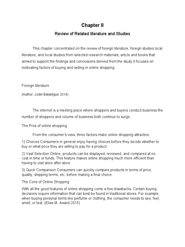 Chapter 2 Literature Review | PDF | Online Shopping | Retail