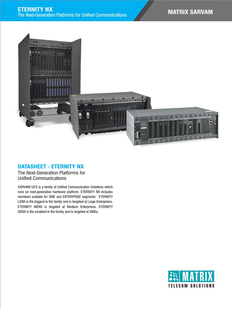 Eternity NX Matrix Sarvam: The Next-Generation Platforms For Unified ...