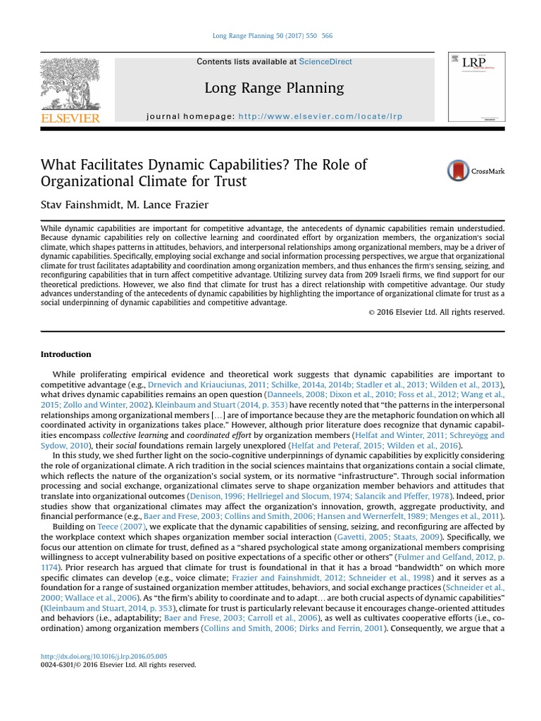 Long Range Planning: Stav Fainshmidt, M. Lance Frazier | PDF | Variance ...