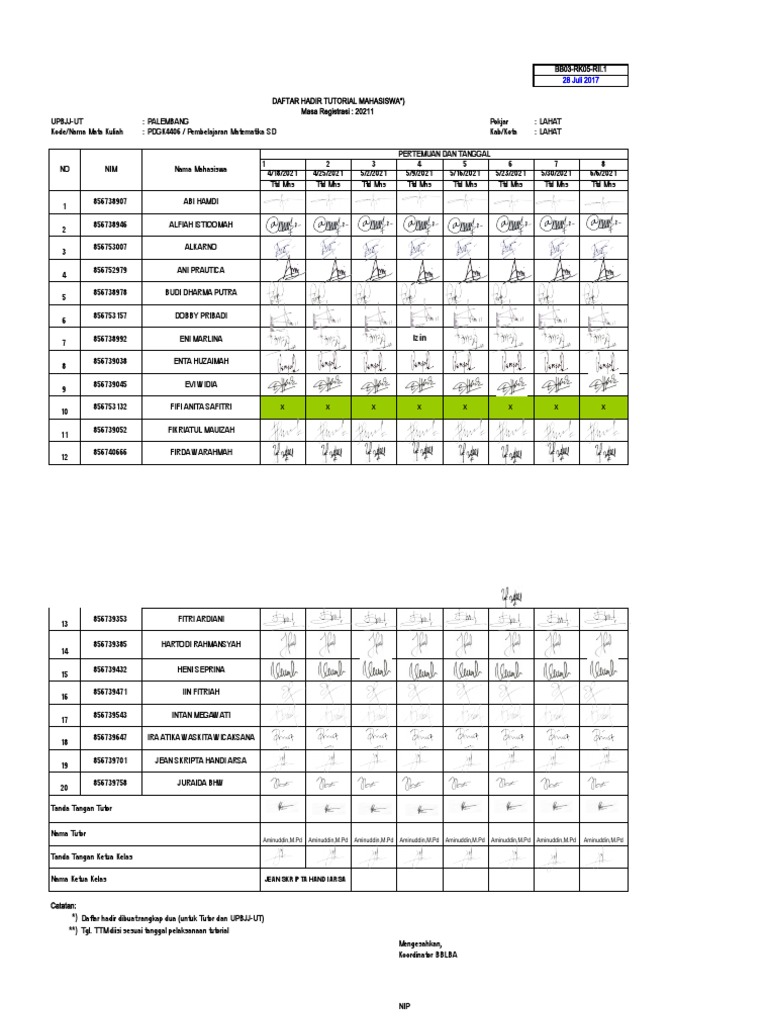 Contoh Absen | PDF