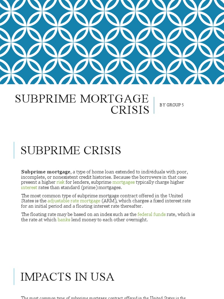 Subprime Mortgage Crisis | PDF | Mortgage Loan | Subprime Lending