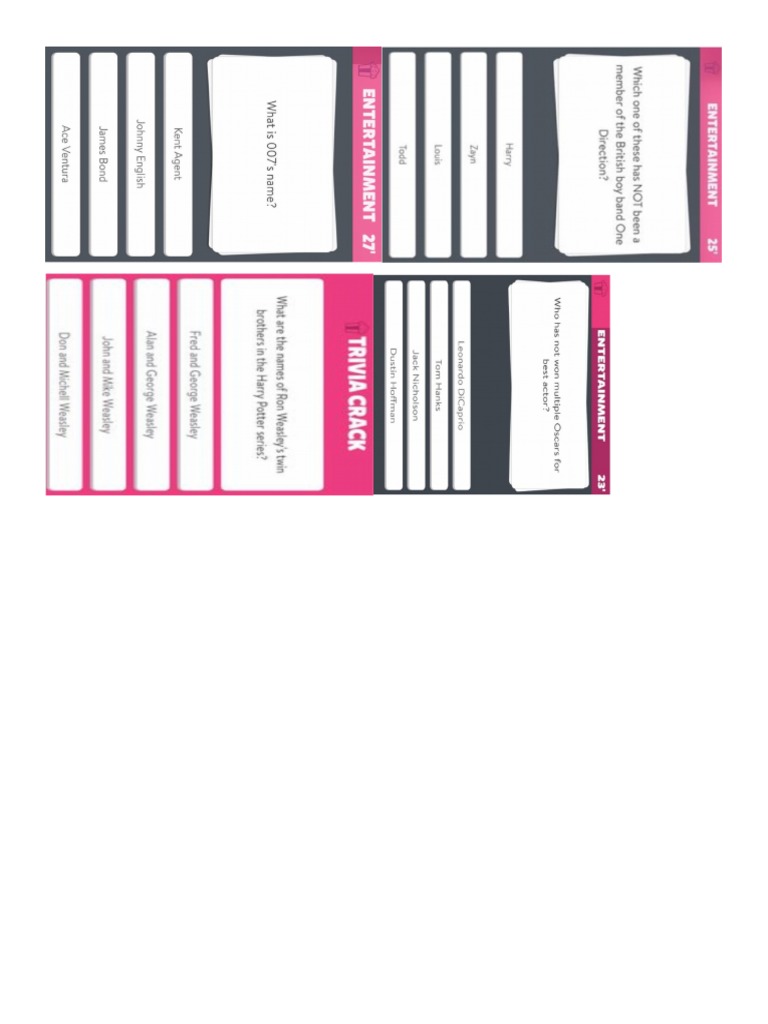 HS Trivia Crack Cards | PDF