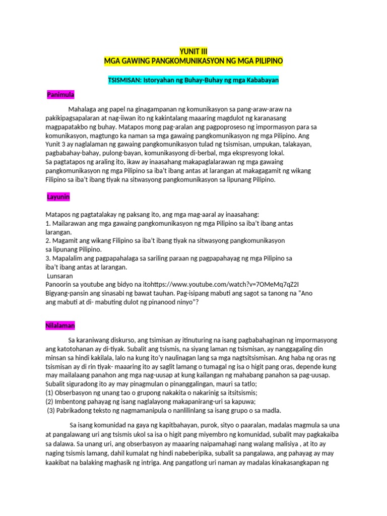 Yunit III Module | PDF