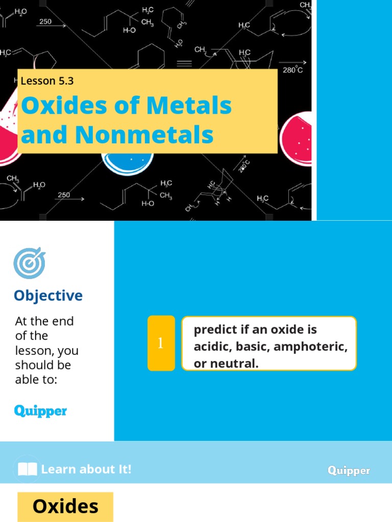 Oxides of Metals and Nonmetals: Lesson 5.3 | PDF | Oxide | Metals