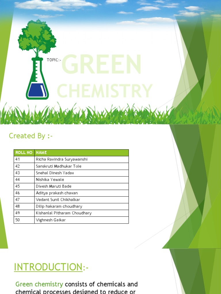 Green Chemistry | PDF | Chemistry | Green Chemistry