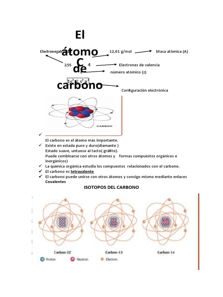 El Atomo de Carbono 12 | PDF | Isótopo | Carbón
