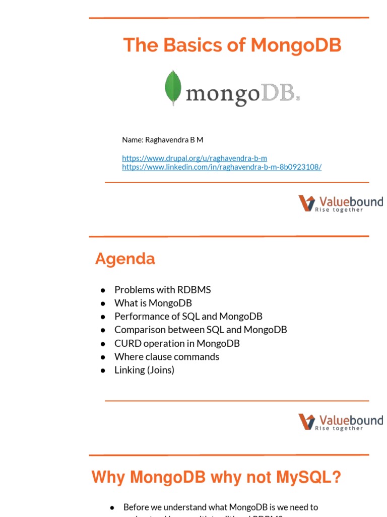 The Basics of Mongodb: Name: Raghavendra B M | PDF | Databases ...
