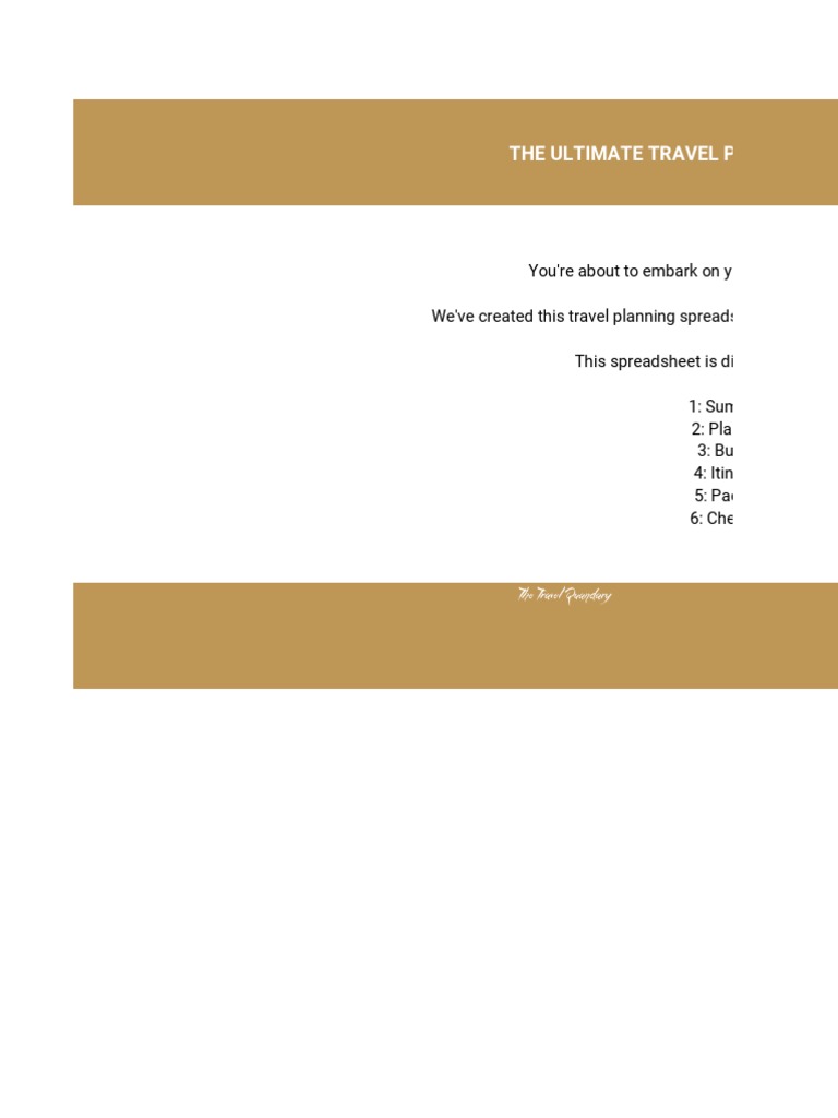 The Ultimate Trip Planner Template For Google Docs by The Travel ...