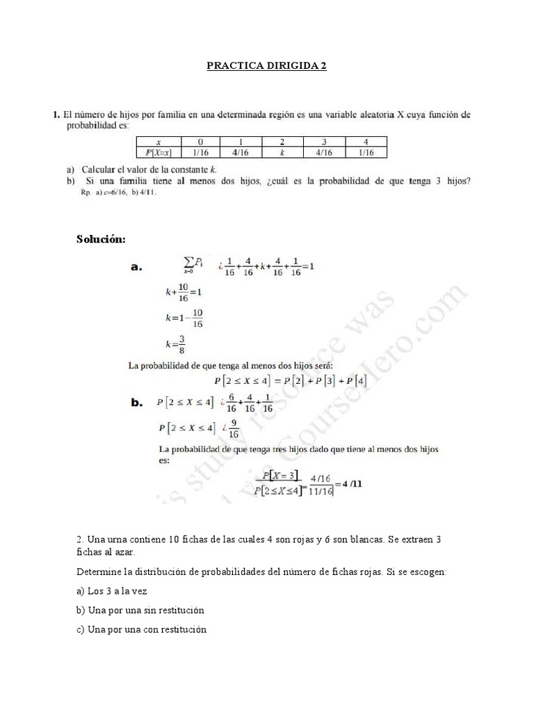 PRACTICA DIRIGIDA 2 Segurla | PDF | Probabilidad | Variable aleatoria