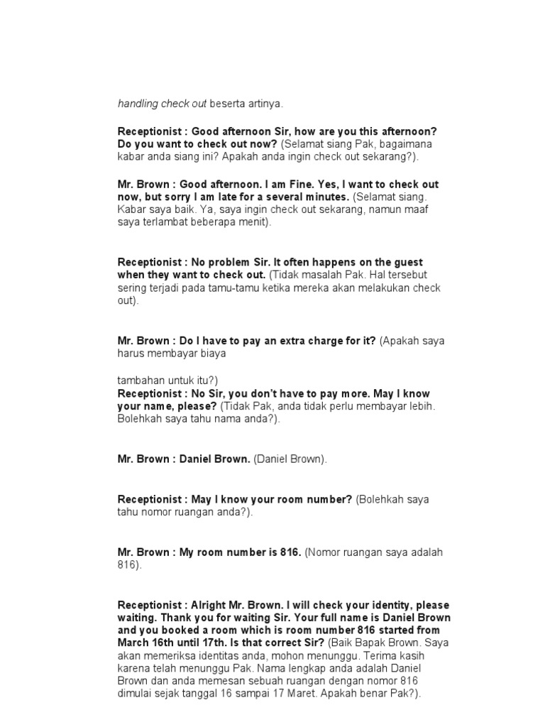 Handling Check Out | PDF