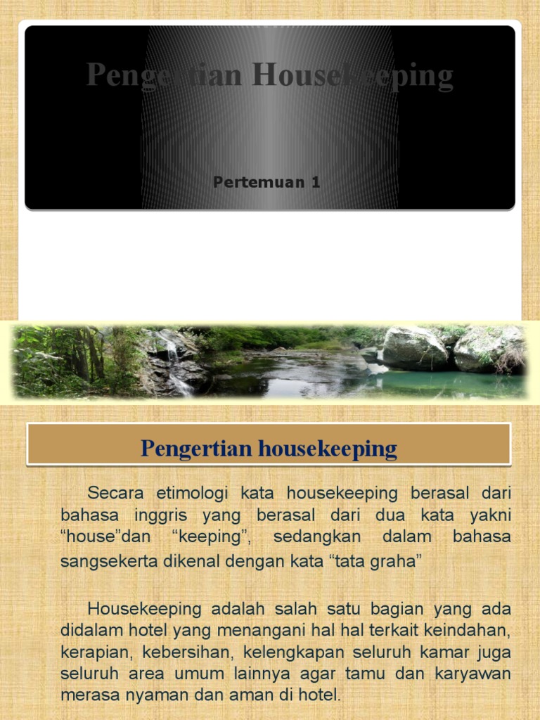 Ruang Lingkup Housekeeping | PDF