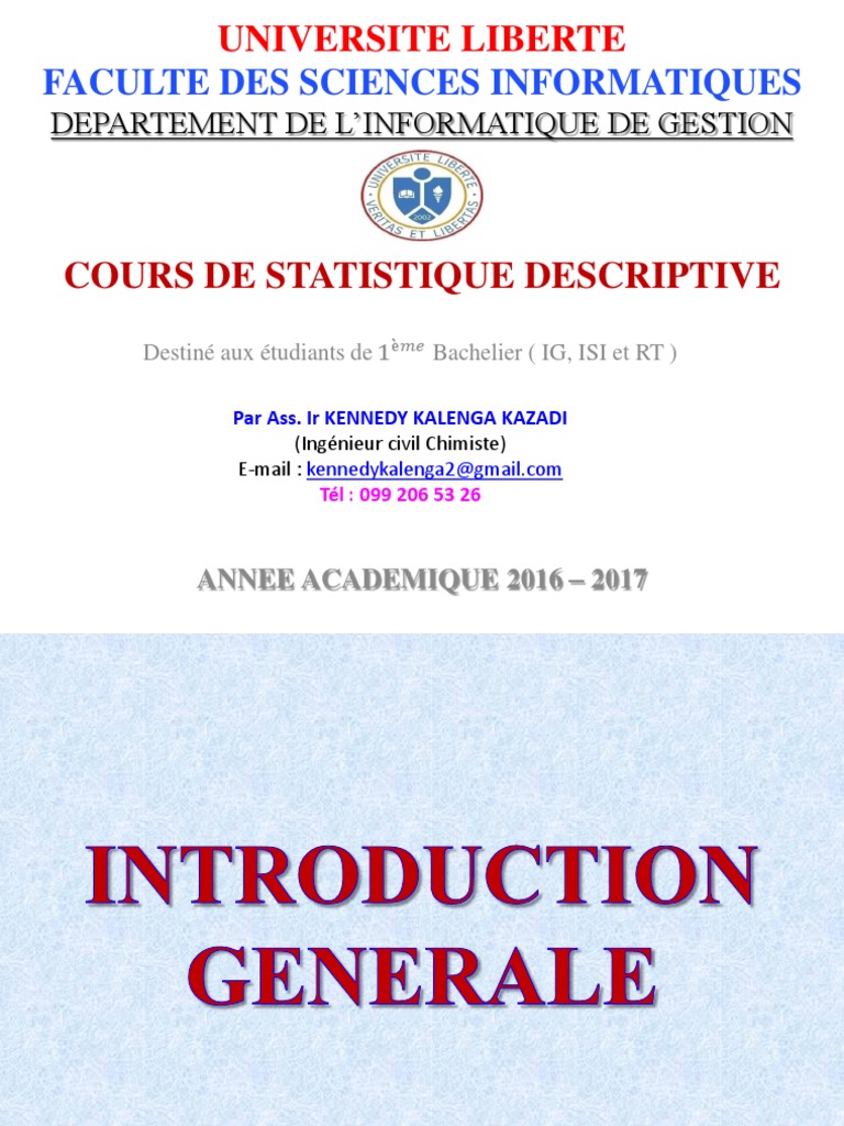 Cours De Statistique Descriptive Bac Pdf Loi De Probabilité