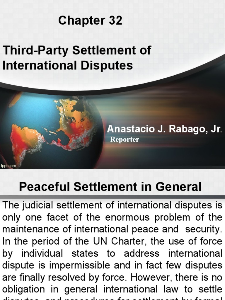 Third Party Settlement of International Disputes | PDF | Jurisdiction ...