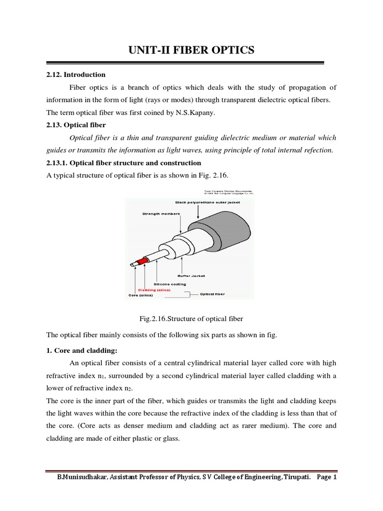 Fiber Optics | PDF | Optical Fiber | Transmission Medium