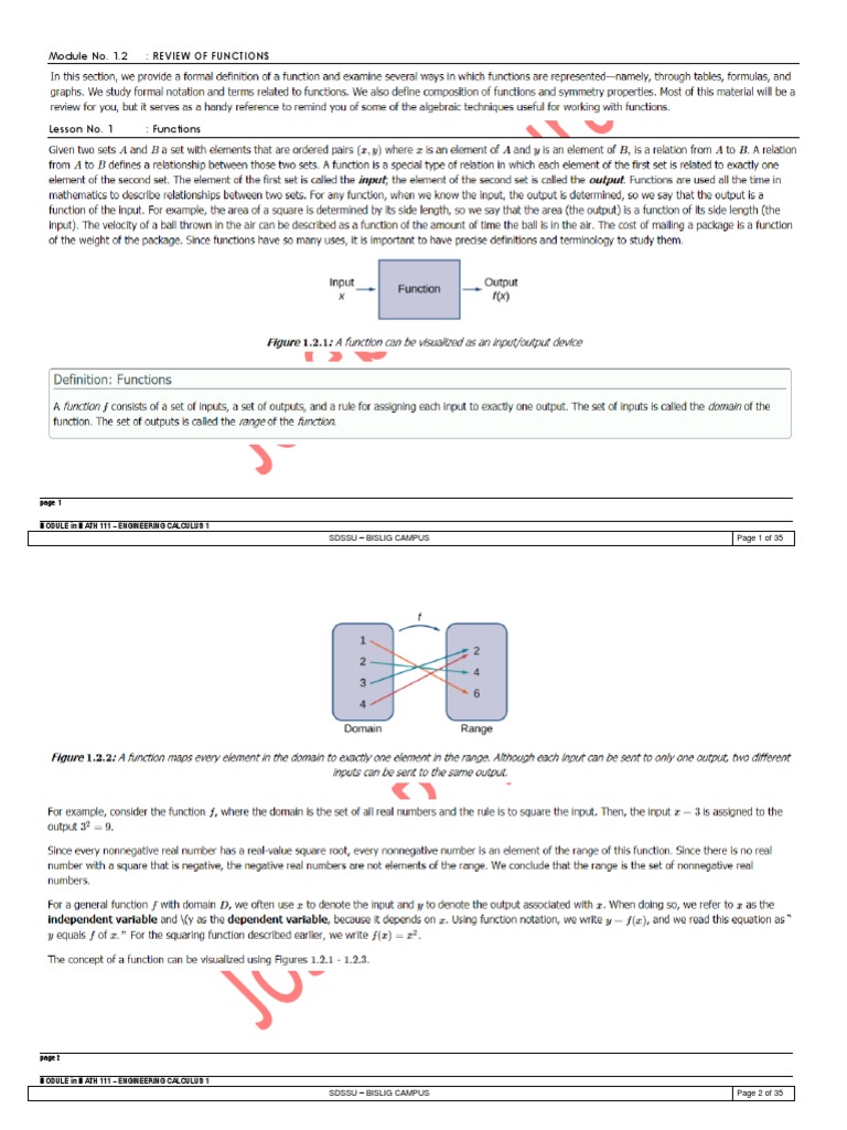 Module 1.2 Review of Functions | PDF | Mathematics | Function (Mathematics)